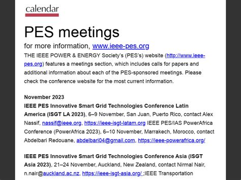 Ieee Power And Energy Magazine November December 2023pes Meetings