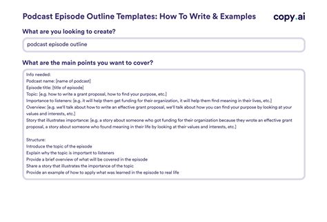 Podcast Episode Outline Templates How To Write And Examples