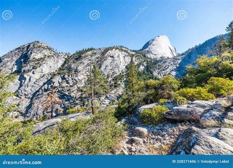 Hiking At Nevada Falls Along John Muir Trail And Mist Trail Yosemite