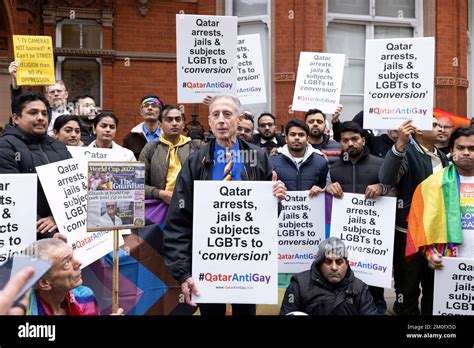 British Human Rights Campaigner Peter Tatchell Leads A Demonstration