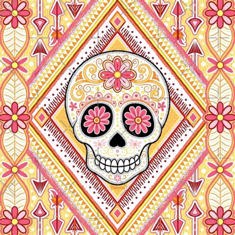 Sugar Skull Art Day Of The Dead Skull Art By Thaneeya Mcardle By