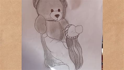 رسم بنت مع دبدوب كيوت وسهل Youtube