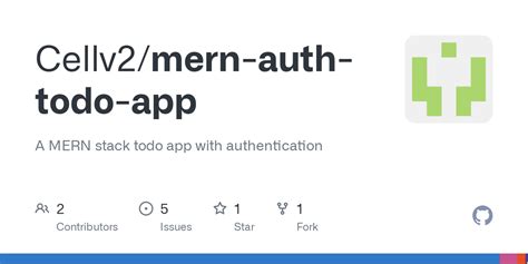 GitHub Cellv Mern Auth Todo App A MERN Stack Todo App With Authentication