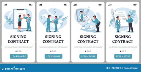 Contract Signing Documents Signature Mobile App Interface Smartphone