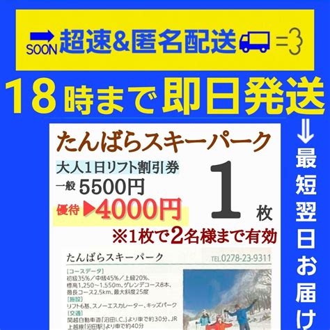 【お急ぎ】たんばらスキーパーク スキー場 リフト割引券 1枚k メルカリ