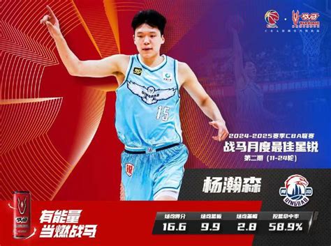 Cba官方：杨瀚森蝉联本赛季常规赛第2期月度最佳星锐球员