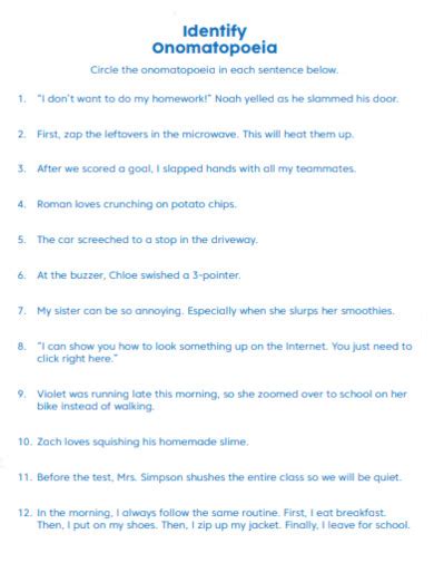 Onomatopoeia In Sentences 14 Examples How To Write PDF