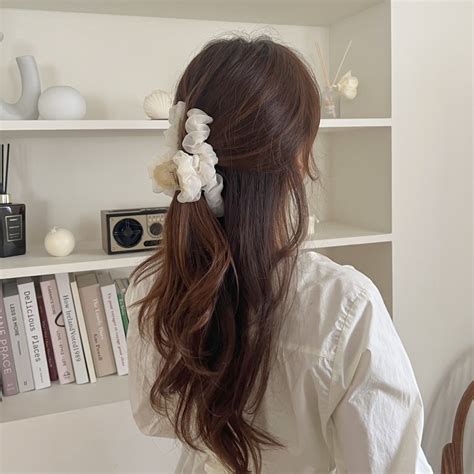 쉬폰 셔링 주름 반머리 대왕 올림머리 긴머리 빗핀 집게핀 쉬폰 셔링 주름 반머리 대왕 올림머리 긴머리 빗핀 집게핀