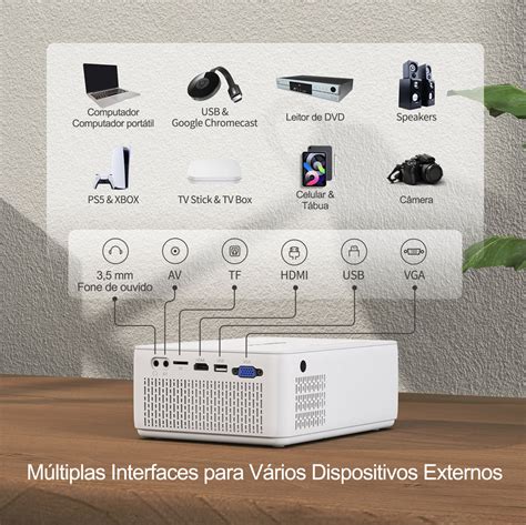 Projetor Portátil Wewatch v10 1024 HD 1080