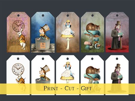 Wonderland Printable Gift Tags Gift Cards Alice In Etsy