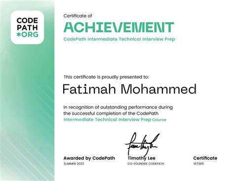 Fatimah Mohammed On Linkedin Codepath Technicalinterviews Coding