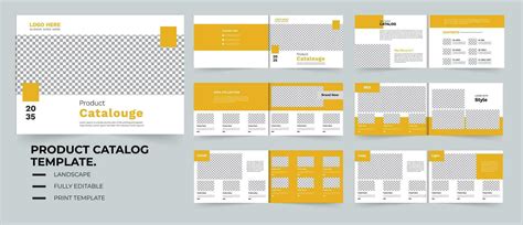 Furniture Product Catalog Design Template In Yellow Color Or Landscape