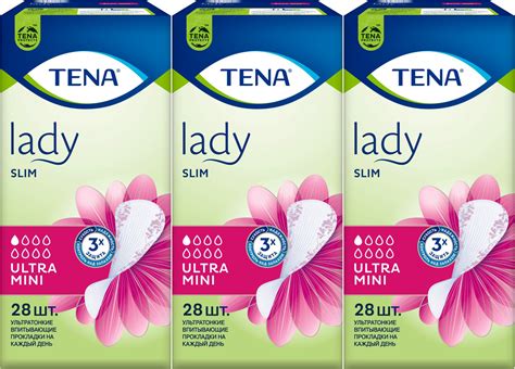 Tena Lady Урологические прокладки Ультра мини, 28 шт 3 упаковки ...