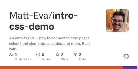 Github Matt Evaintro Css Demo An Intro To Css How To Connect To