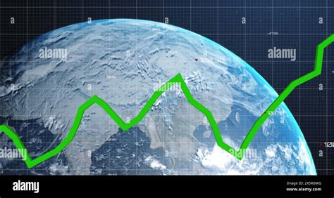 Image Of Graph With Changing Numbers And Grid Pattern Over Rotating