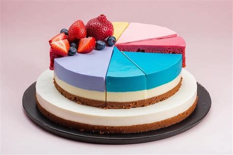 Different Pie Chart Of Cake Premium Ai Generated Image