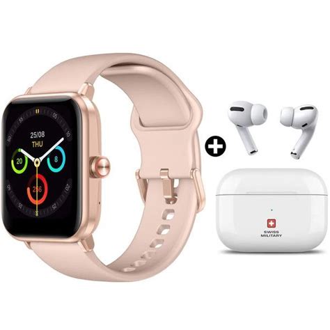Buy Swiss Military Alps Smart Watch Silicon Strap Pink Victor Tws