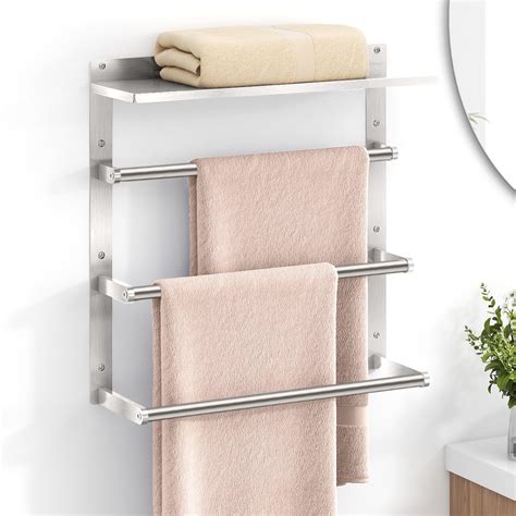 Towel Rack For Bathroom 4 Tier Wall Tower Rack With Shelf Stainless