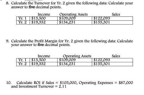 Solved 8 Calculate The Turnover For Yr 2 Given The Chegg Com