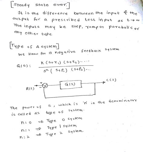 What Is Steady State Error What Is The Type Of The System What Is The