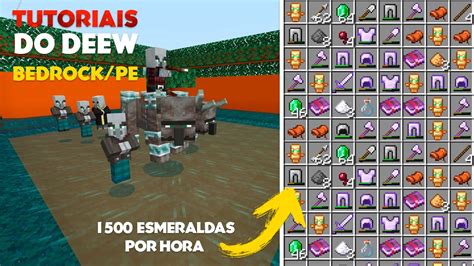 COMO FAZER FARM DE ESMERALDA NO MINECRAFT BEDROCK PE YouTube