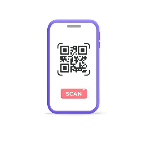 3d Vector Qr Code Scan Mobile App On Smartphone Mockup Design Illustration 13466151 Vector Art