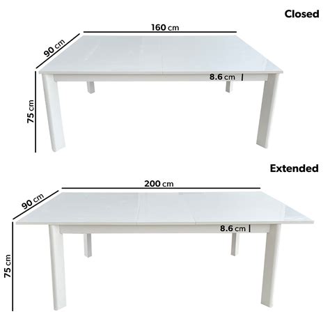 Large White Gloss Extendable Dining Table Seats 4 6 Vivienne