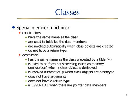 Ppt Important Member Functions In Classes Powerpoint Presentation