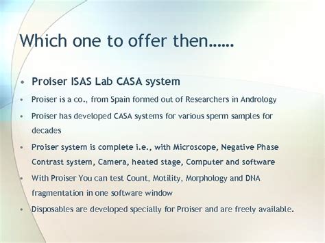 Computer Aided Semen Analysis — Casa Presented By