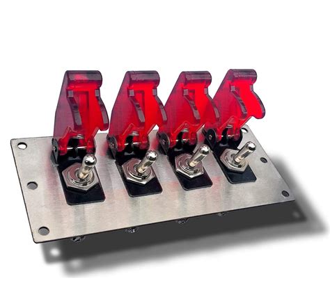 Mgi Speedware 12v Toggle Switch Panel With 4 Gang Aircraft Safety Flip