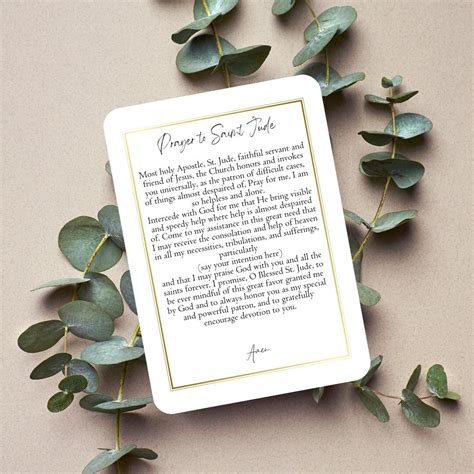 Laminated Novena Prayer Card Saint Jude Prayer Card Catholic Prayer
