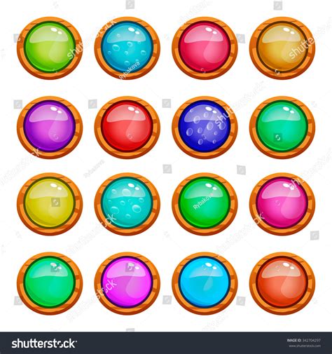 Set Game Buttons Interface Game Illustration Stock Vector Royalty Free 342704297