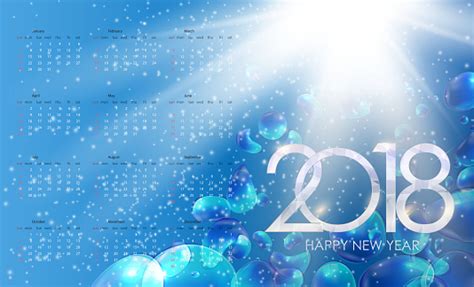 달력 2018입니다 주는 일요일부터 시작합니다 벡터 일러스트 레이 션 0명에 대한 스톡 벡터 아트 및 기타 이미지 0명