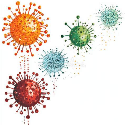 Stages Of Virus Lifecycle Illustrated With Scientific Visualization Of