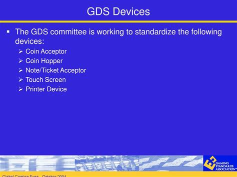 Ppt Gaming Device Standard Gds Powerpoint Presentation Free