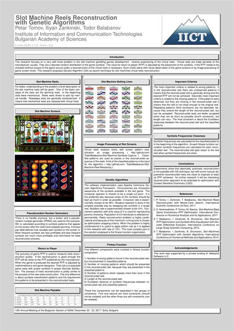 PDF Slot Machine Reels Reconstruction With Genetic Algorithms