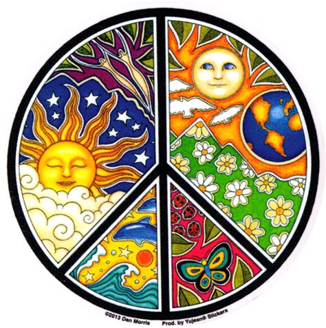 Dan Morris Peace Sign Small Bumper Sticker Decal Peace Resource