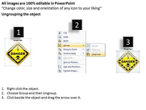 Business Diagram Danger Warning Symbol For Safety Indication Presentation Template