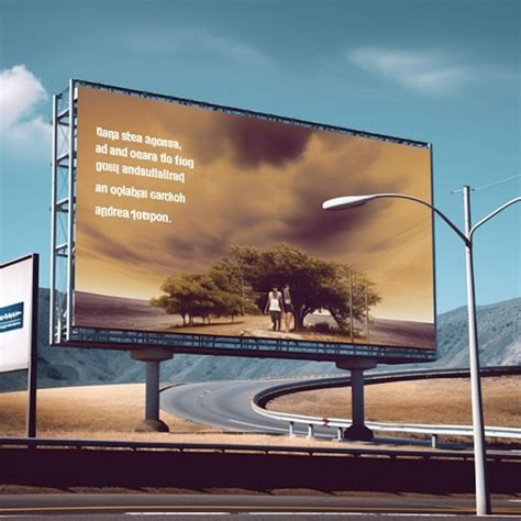 Premium Photo A Billboard For A City With A Tree On It