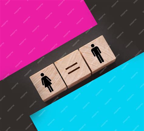 Premium Photo Concepts Of Gender Equality Wooden Cubes With Female