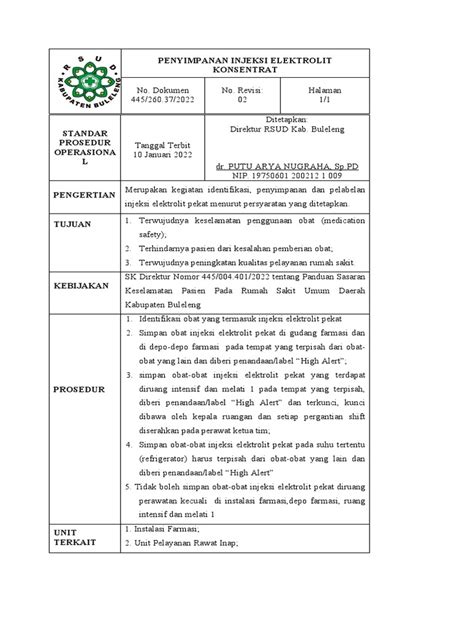 Spo Farmasi Tentang 37 Penyimpanan Elektrolit Pekat Pdf