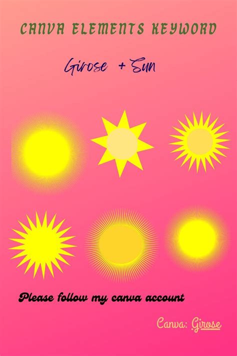 Canva Elements Keyword Sun For Graphic Design Templates