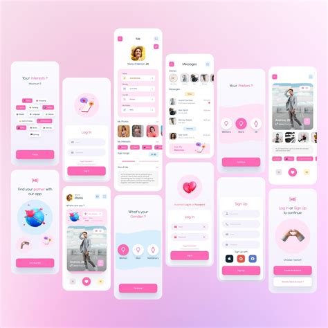 Girly Dating App UI Design Template MasterBundles