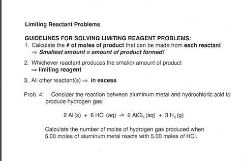 Limiting Reactant Practice Problems And Answers Limiting And