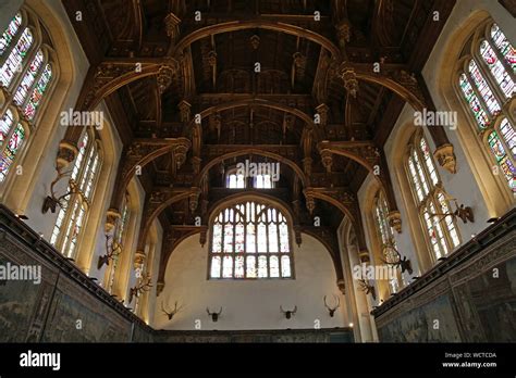 Hammerbeam Roof And Stained Glass Windows Great Hall Hampton Court