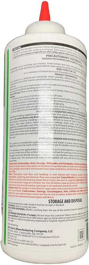Harris Diatomaceous Earth Crawling Insect Killer 8 Oz Pf Harris