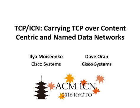 PPT TCP ICN Carrying TCP Over Content Centric And Named Data