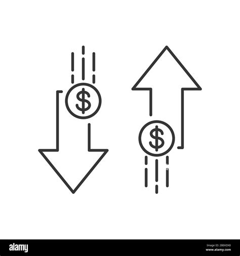 Icon Of The Increase And Fall Rate Of The Dollar Set Of Dollar Rate