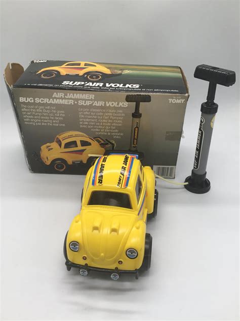 Vintage 1982 Tomy Air Jammer Bug Scrammer Air Powered Vw Bug W Box