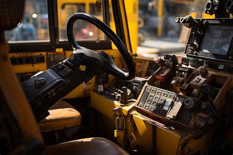 Premium Photo Closeup Of A Graders Cab With The Operator Visible